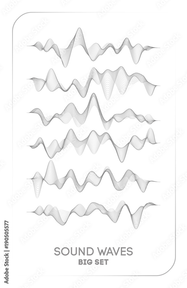 Sound wave vector . Vector music voice vibration, song waveform digital ...