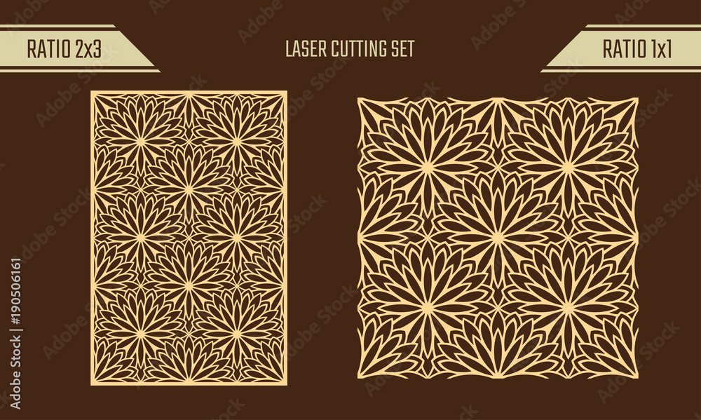 DIY Laser Cutting set. Woodcut Vector Panel. Plywood Lasercut Eastern ...