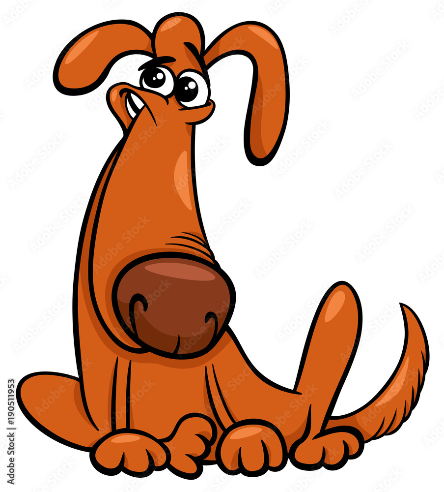 funny dog cartoon comic character Stock Vector | Adobe Stock