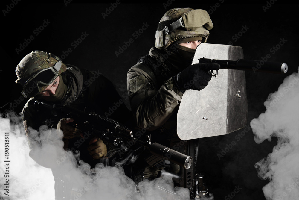 Photo & Art Print The man in the image of a member of the SWAT police ...