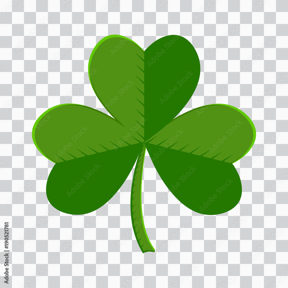 Colored leaf clover icon on transparent background. Vector illustration ...