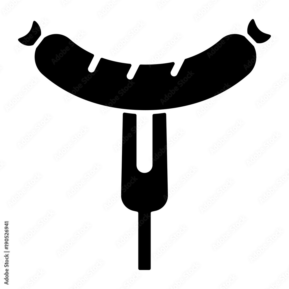Fast Food Icon - Bratwurst Stock-Vektorgrafik | Adobe Stock