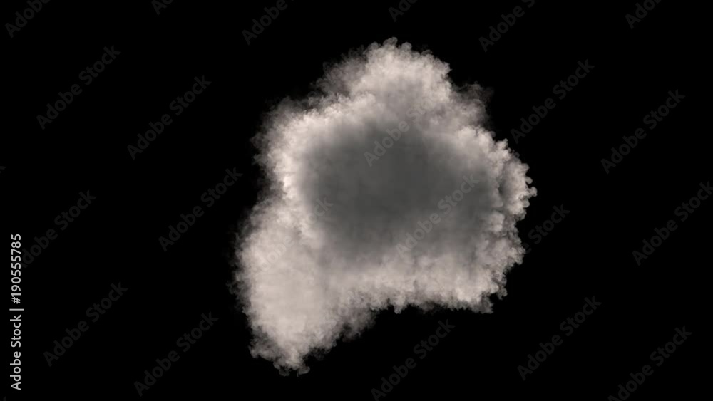 Middle size smoke puff / dust puff. Lights: dark front, bright back ...