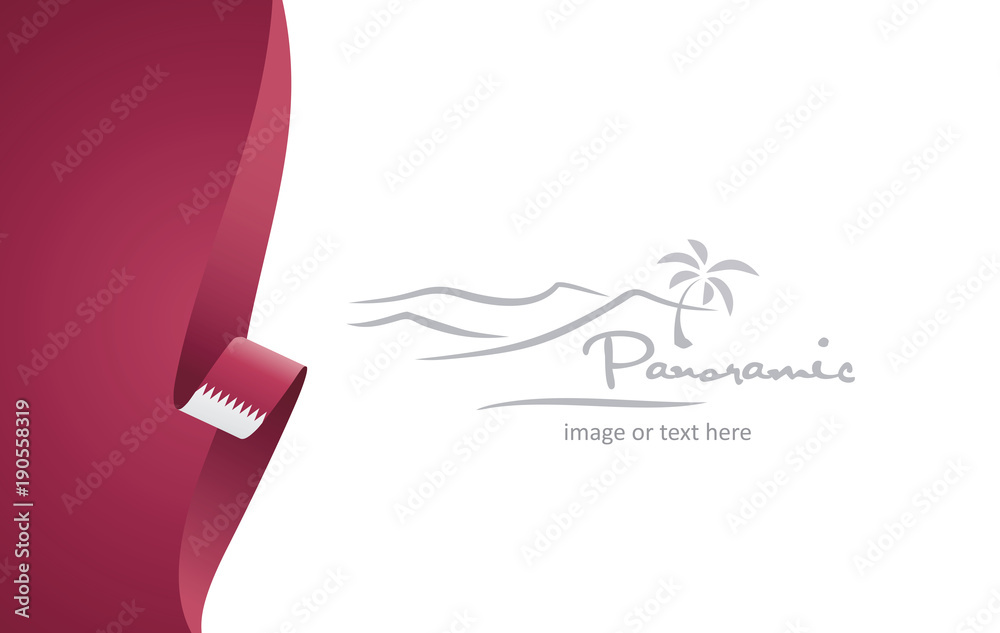 Qatar abstract flag brochure cover poster wall mural background vector ...