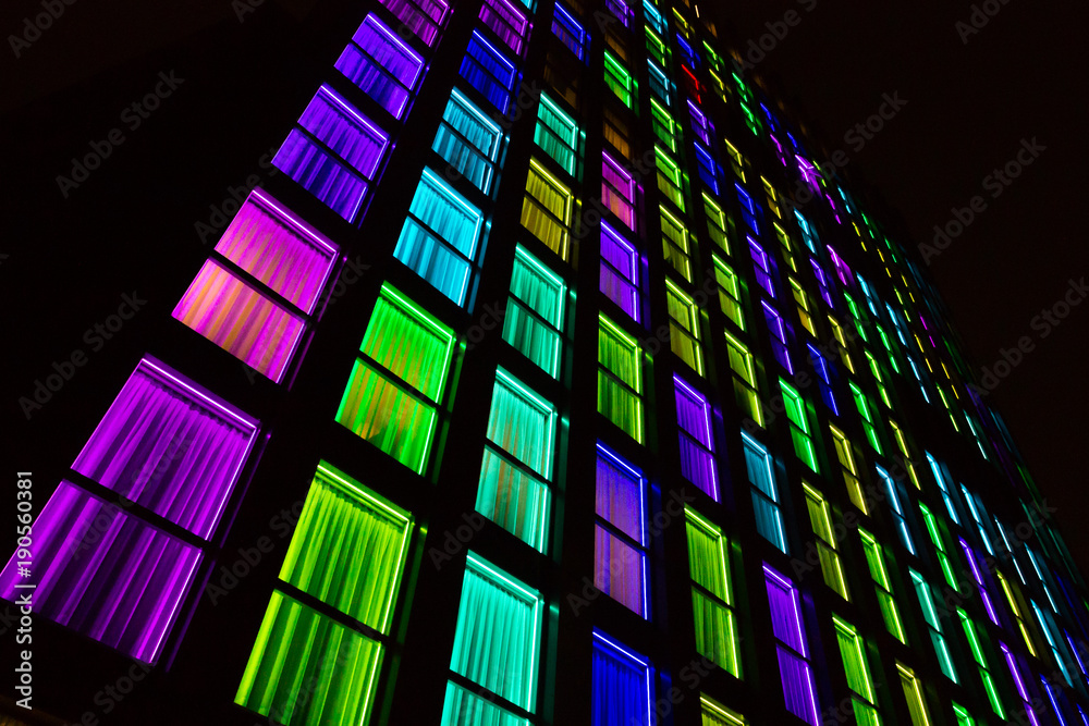 Colored windows texture. Neon light background Stock Photo | Adobe Stock