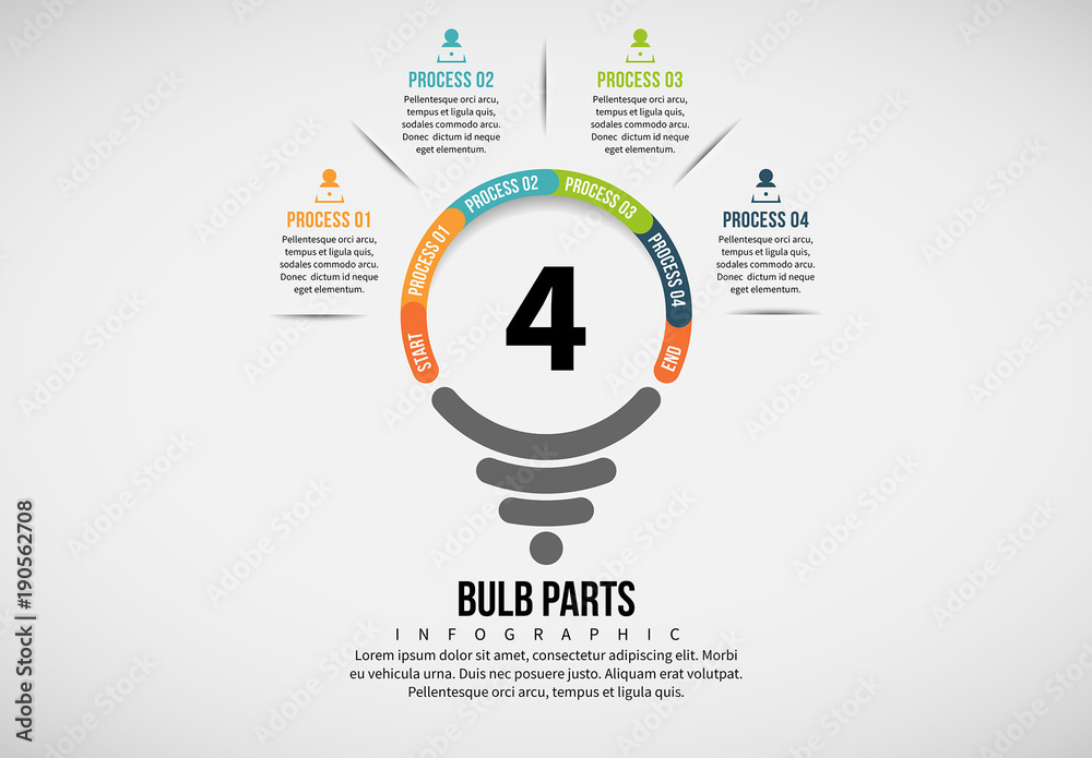 Light Bulb Process Infographic 2 Stock Template | Adobe Stock