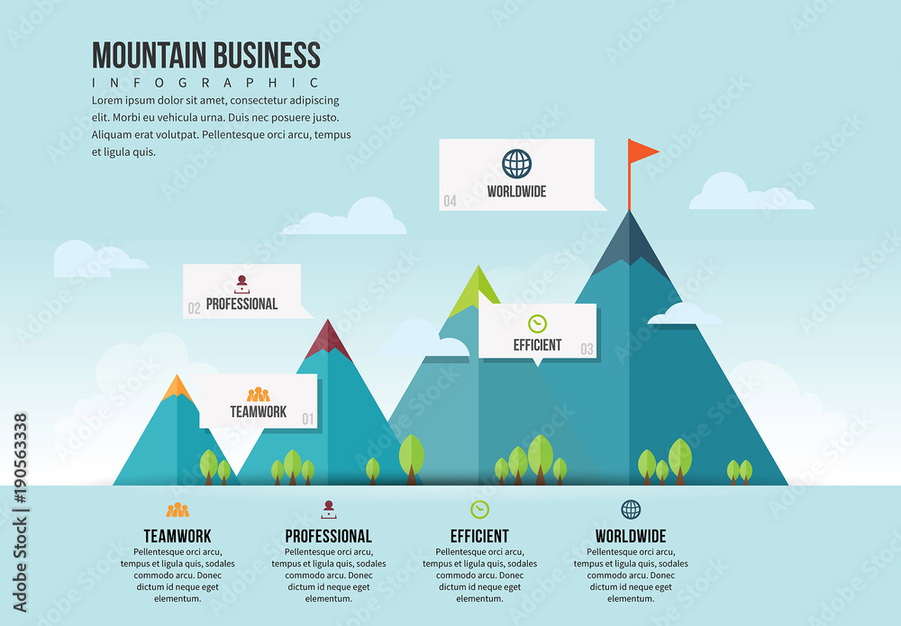 Mountain Illustration Infographic 1 Stock Template | Adobe Stock