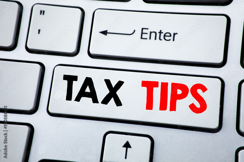 Writing text showing Tax Tips. Business concept for Taxpayer Assistance ...