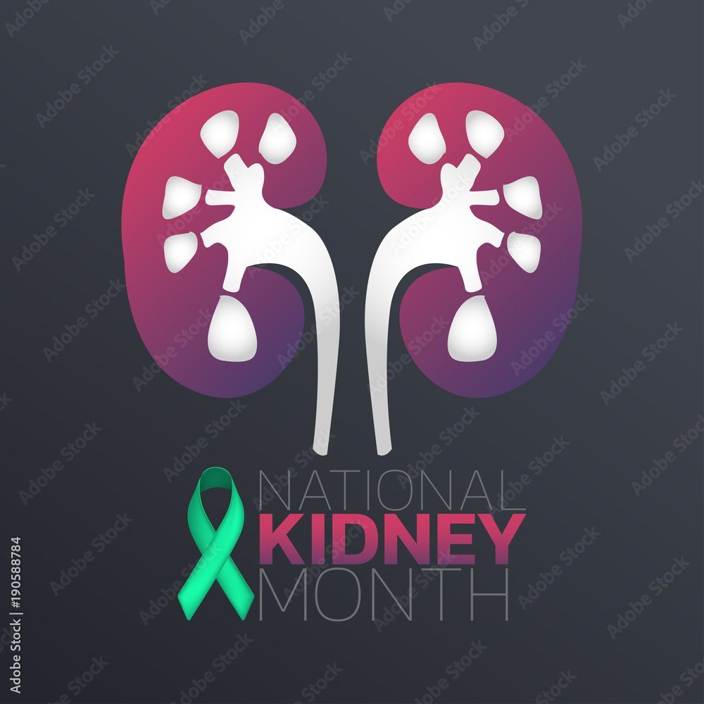 National Kidney Month icon design, infographic health. Vector ...