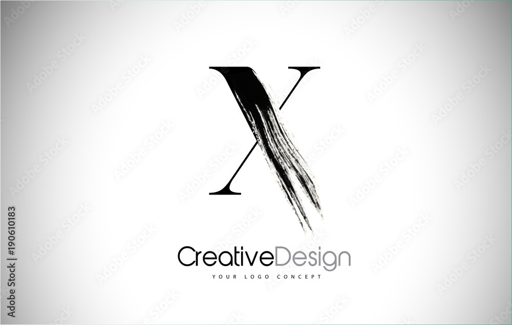 X Brush Stroke Letter Logo Design. Black Paint Logo Leters Icon. Stock ...