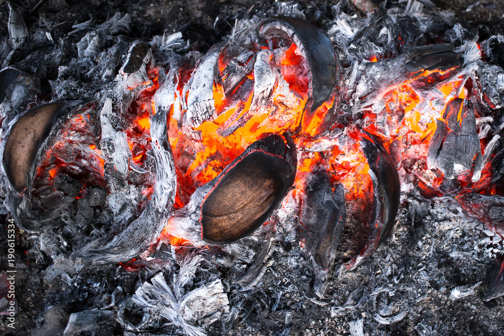Background texture of ash from burning a coconut shell Stock Photo ...