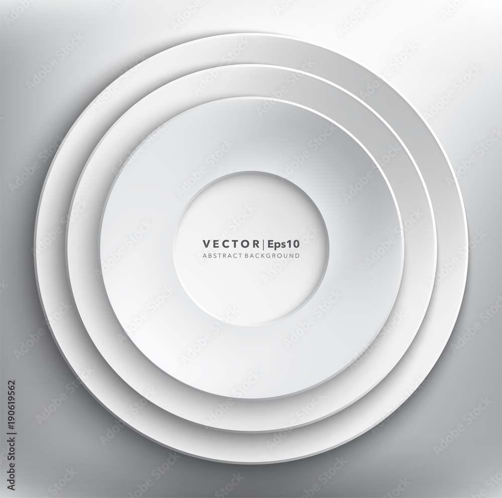 Abstract vector background. White paper circles. Round paper frame ...