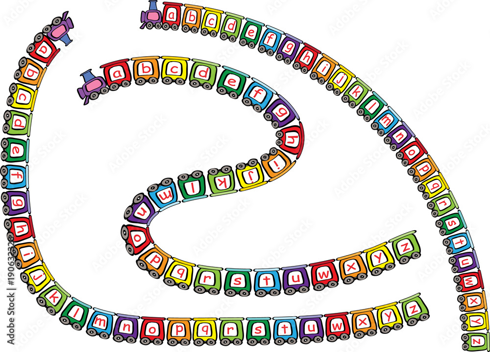cartoon abc trains border Stock Illustration | Adobe Stock