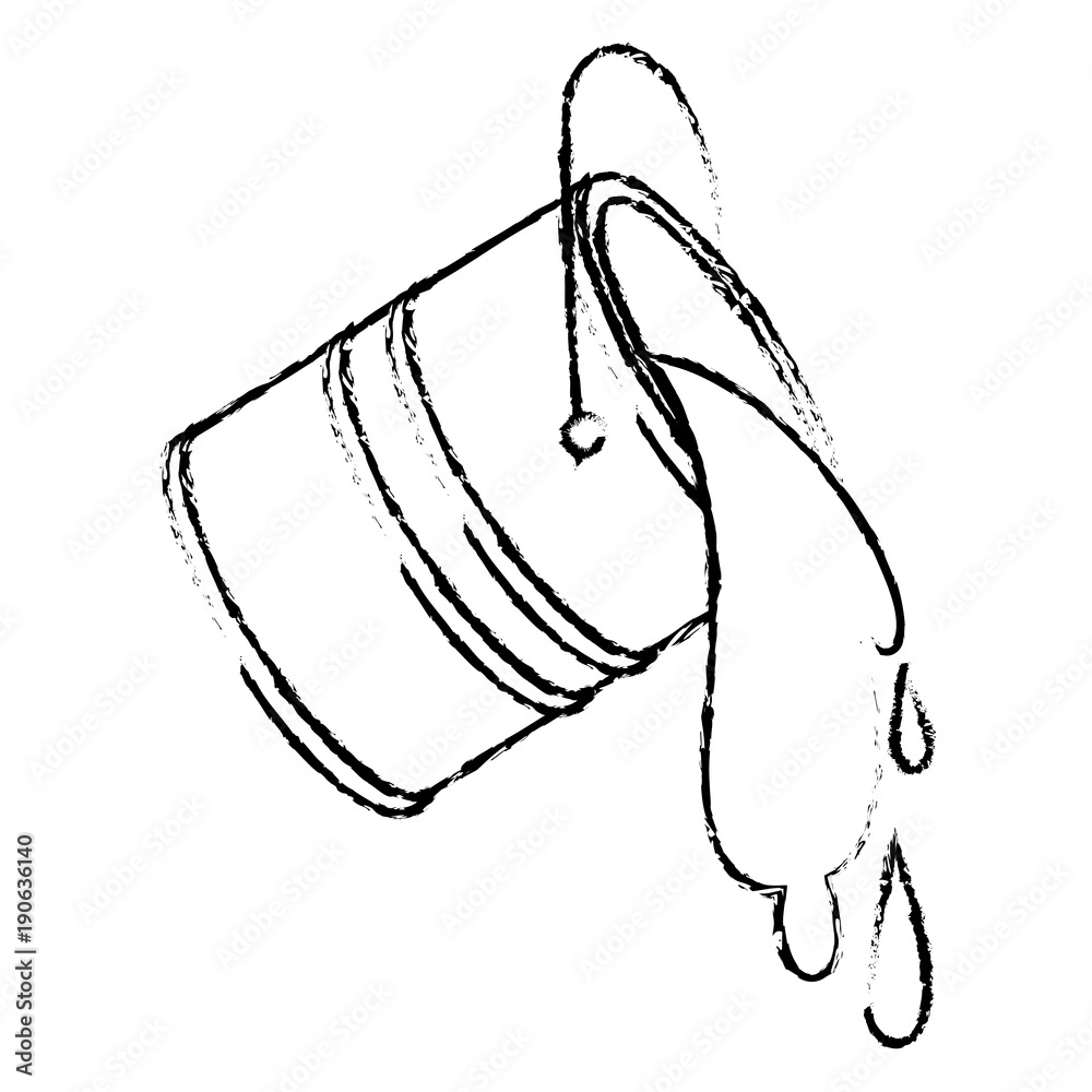 paint bucket draw button tool design art vector illustration Stock ...