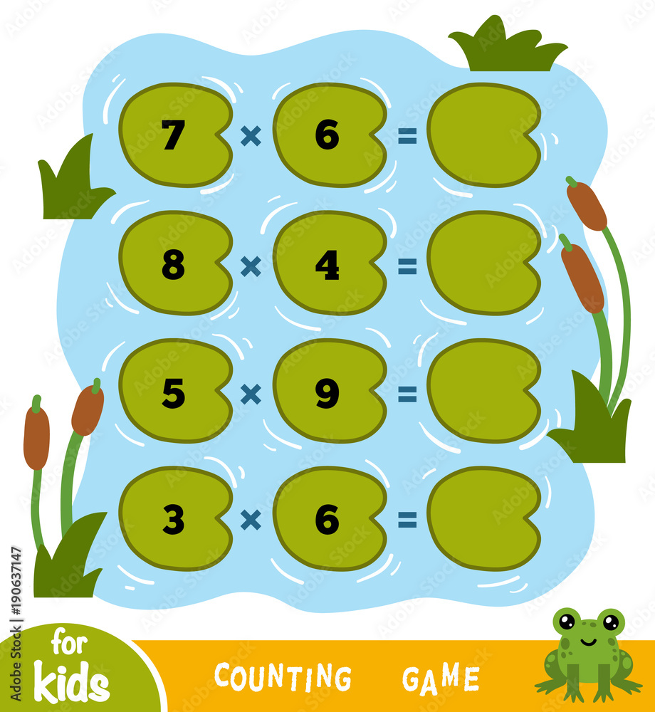 Counting Game for Children. Count the numbers in the picture and write ...