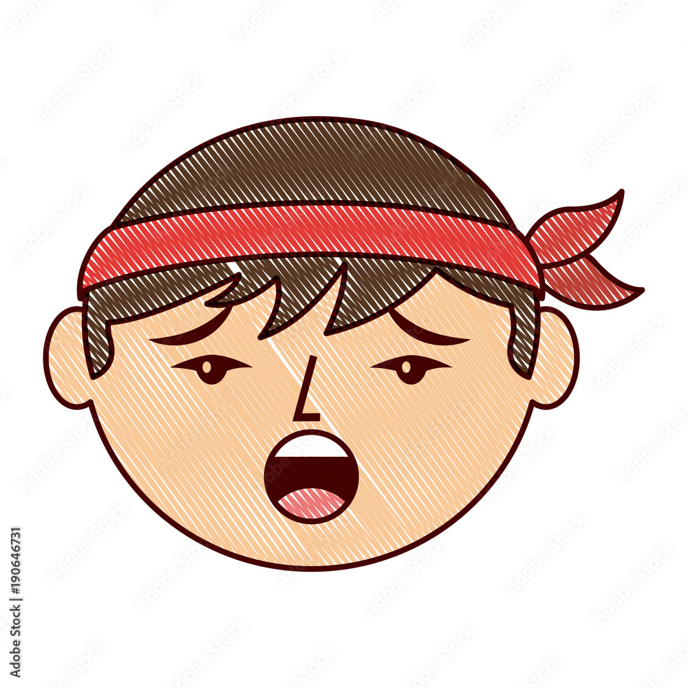 cartoon face chinese man talking unhappy vector illustration drawing ...