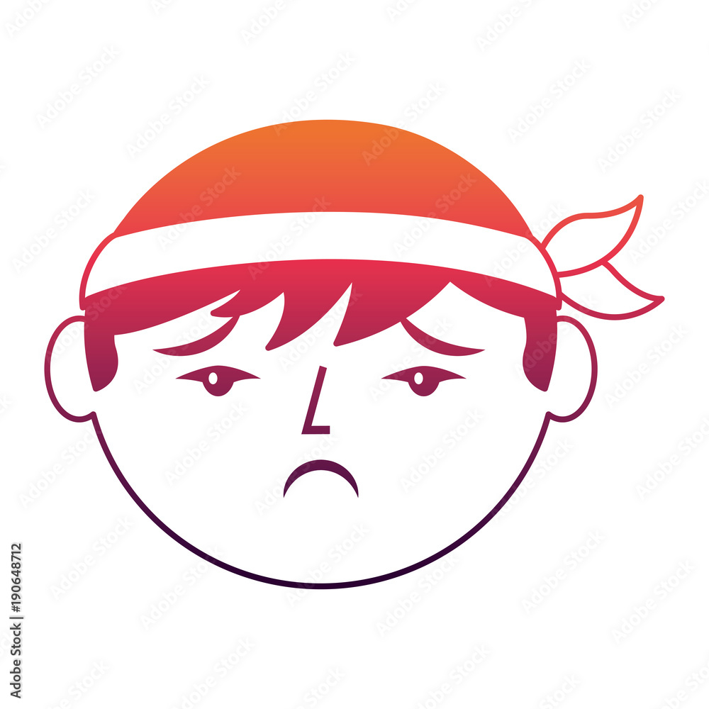 cartoon sad face chinese man vector illustration Stock Vector | Adobe Stock