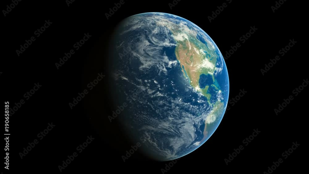 Smooth Fly around the Earth Axis in Cosmos Seamless 3D animated ...