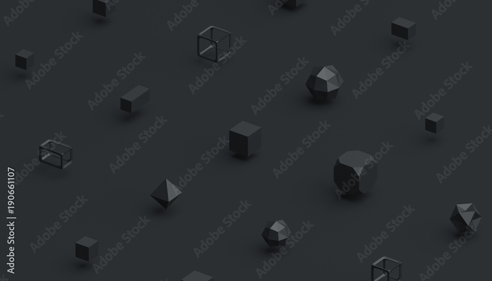 Abstract 3d rendering of geometric shapes. Computer generated ...