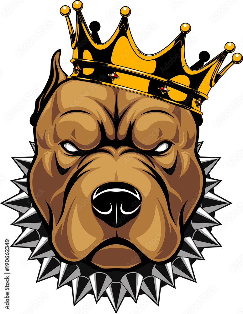 Head of a dog in the crown Stock Vector | Adobe Stock
