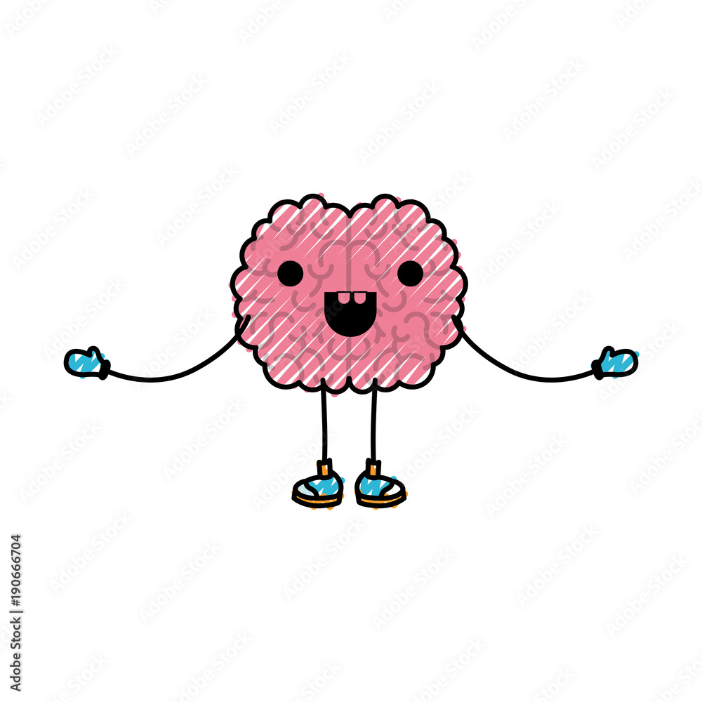 brain science cartoon character fun comic mind intelligence mental ...