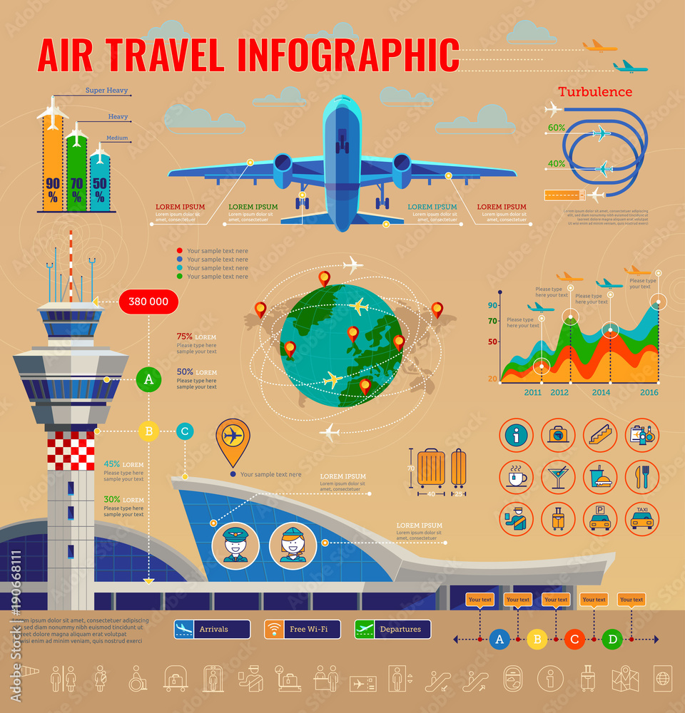Air Travel Infographics. Stock Vector | Adobe Stock