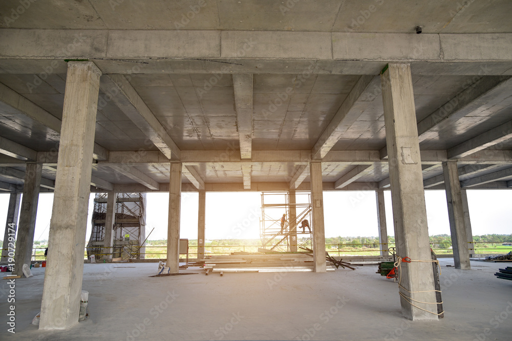 concrete structure construction site no body for background Stock Photo ...