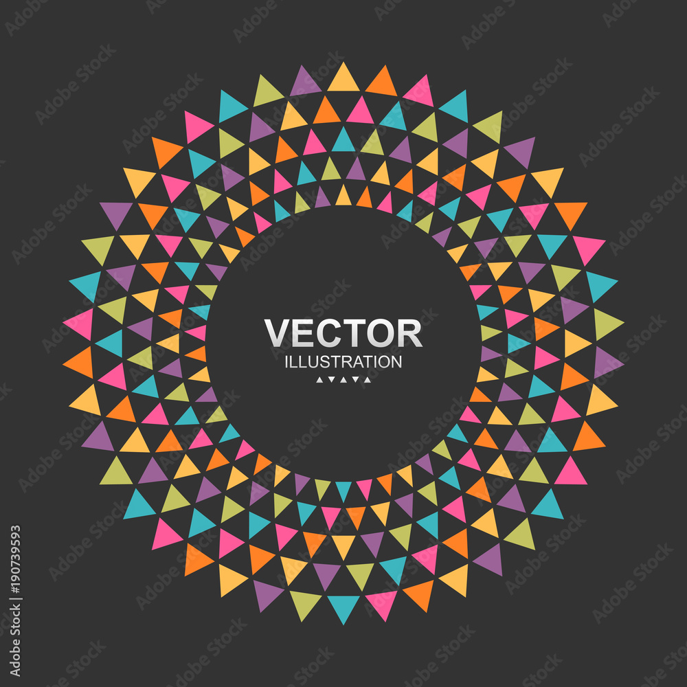Colorful triangles circle frame border Stock Vector | Adobe Stock