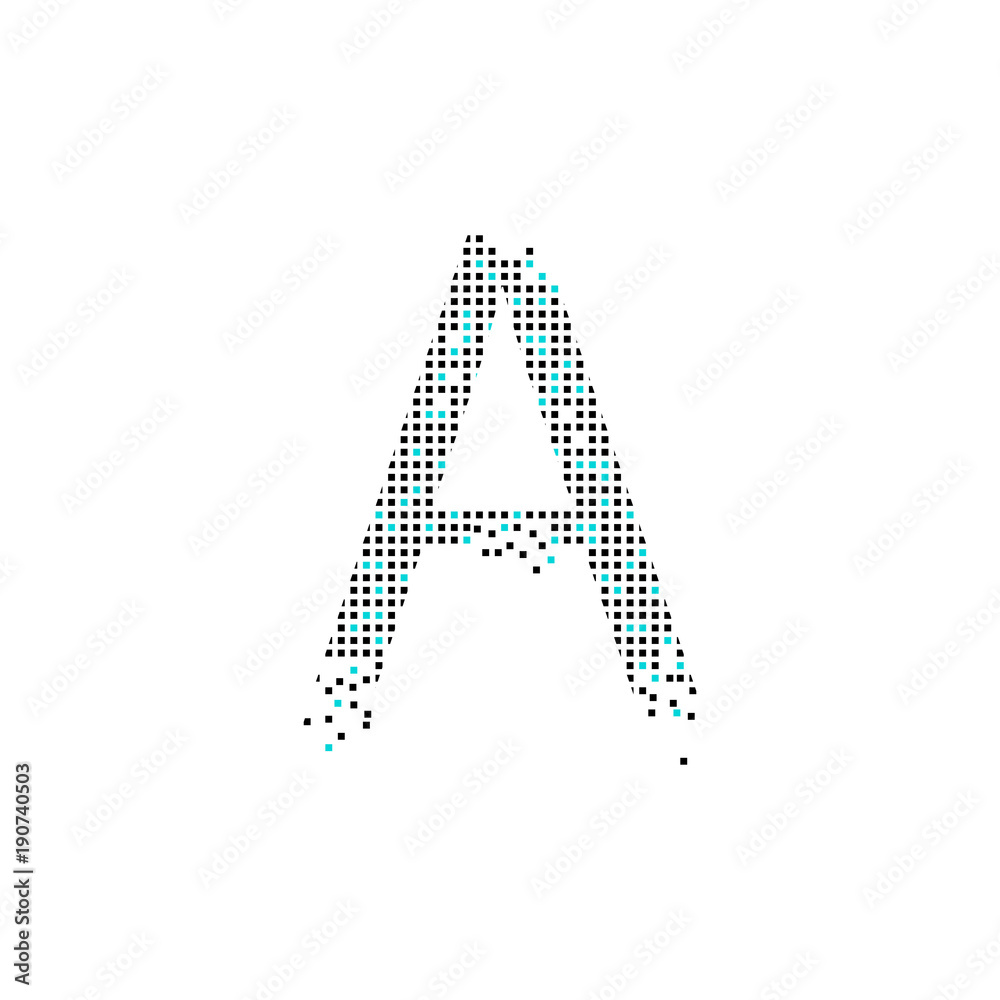 Pixel Letter A Logo. A Letter Design Vector with Pixel Stock Vector ...