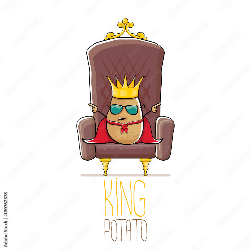 Funny Cartoon King On Throne