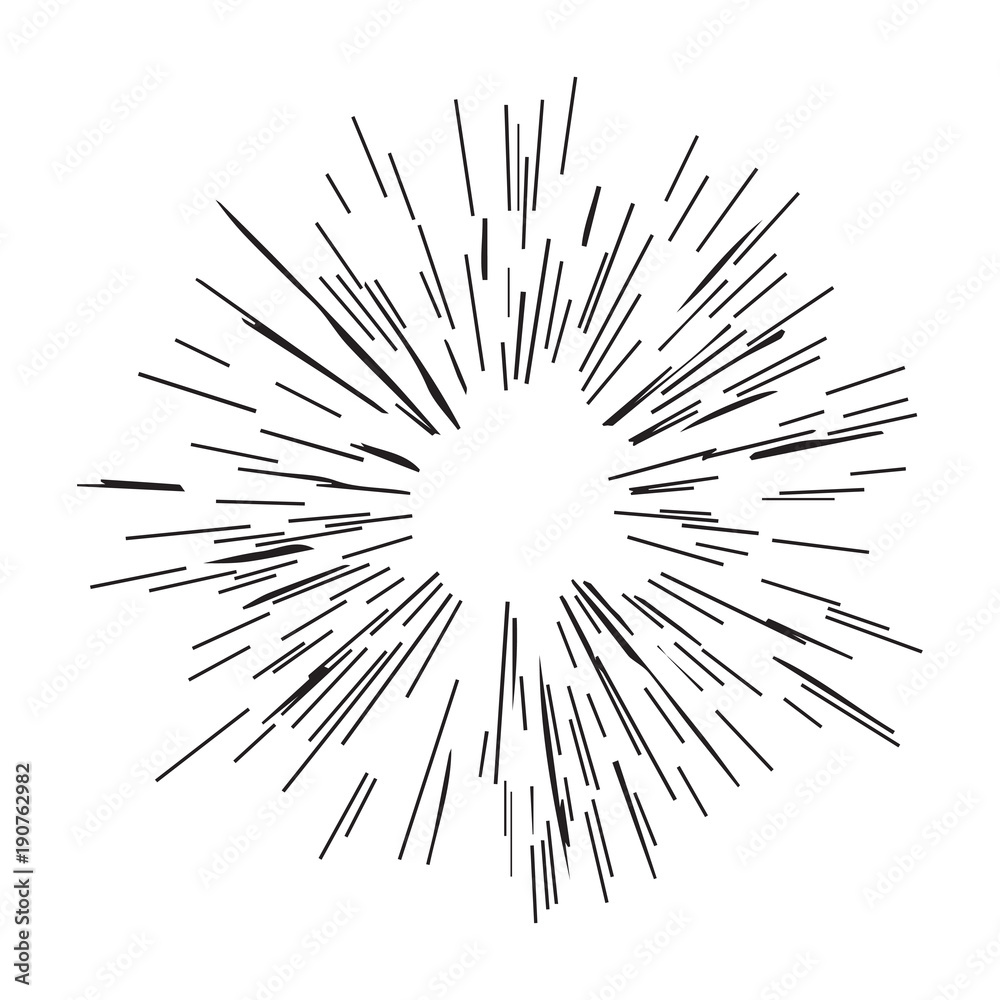 Sun burst, star burst sunshine line. Vector illustration. Icon black on ...