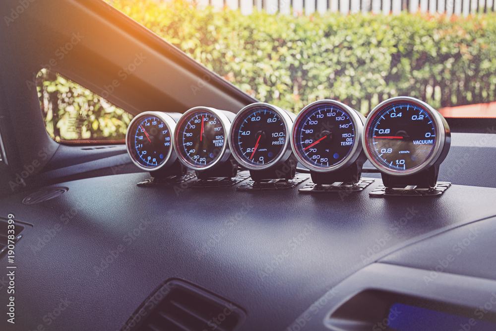 Instrument panel and tachometer from a modern high performance ...
