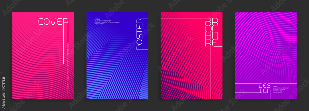 Modern poster templates. Abstract vector backgrounds with halftone ...