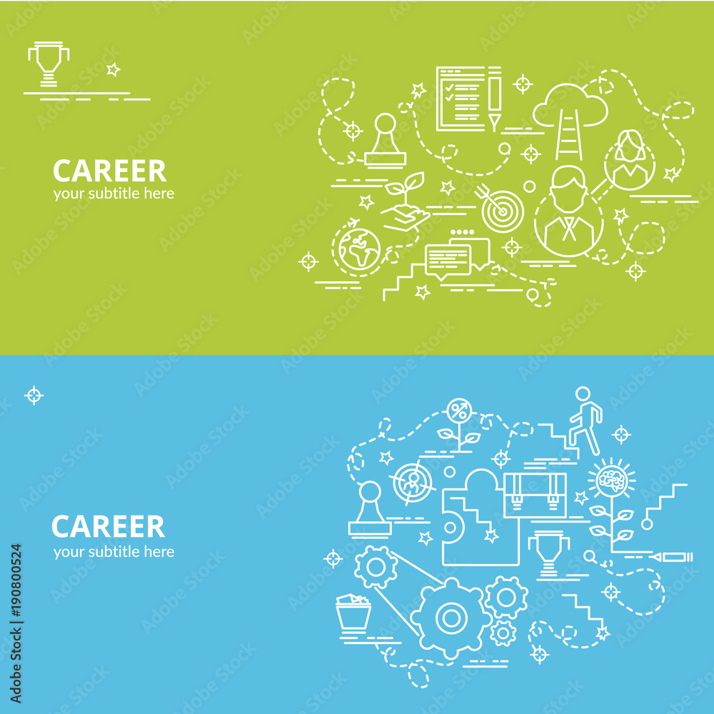 Flat colorful design concept for Career. Infographic idea of making ...