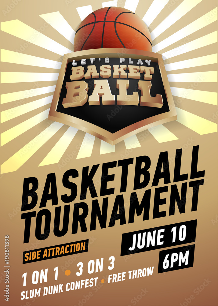 Basketball poster realistic Stock Vector | Adobe Stock