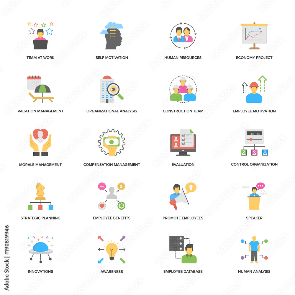Project Management Icon Flat