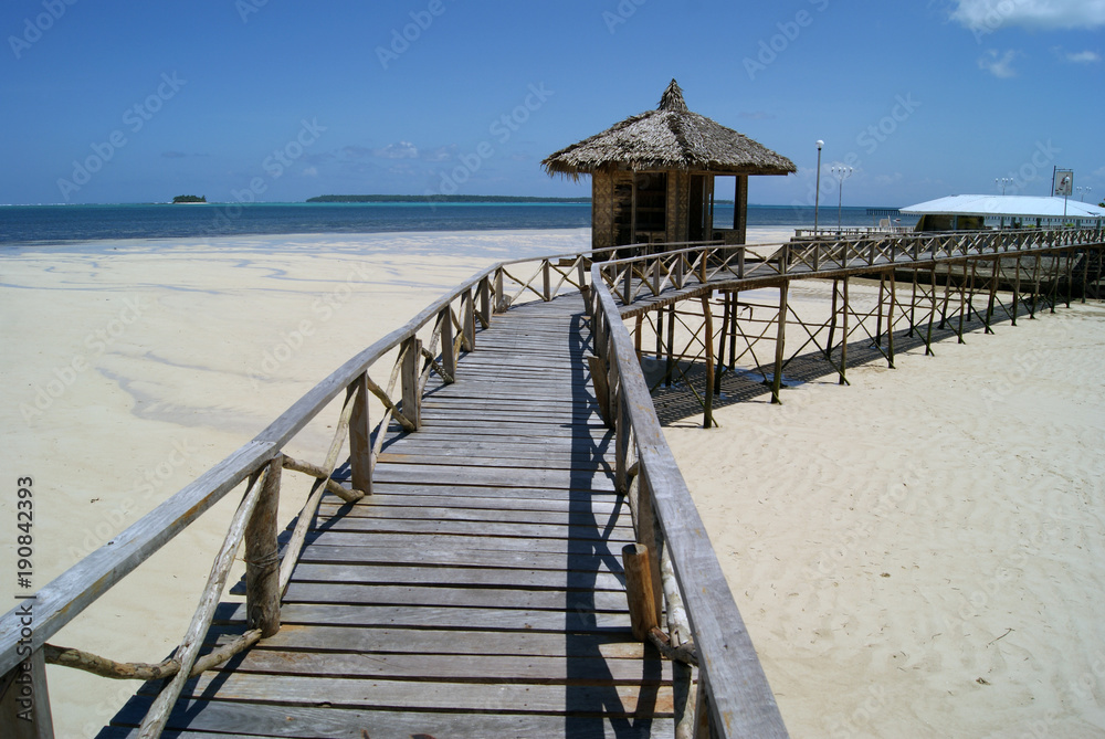 Stilt Hut on Boardwalk Bridge in Siargao Stock Photo | Adobe Stock
