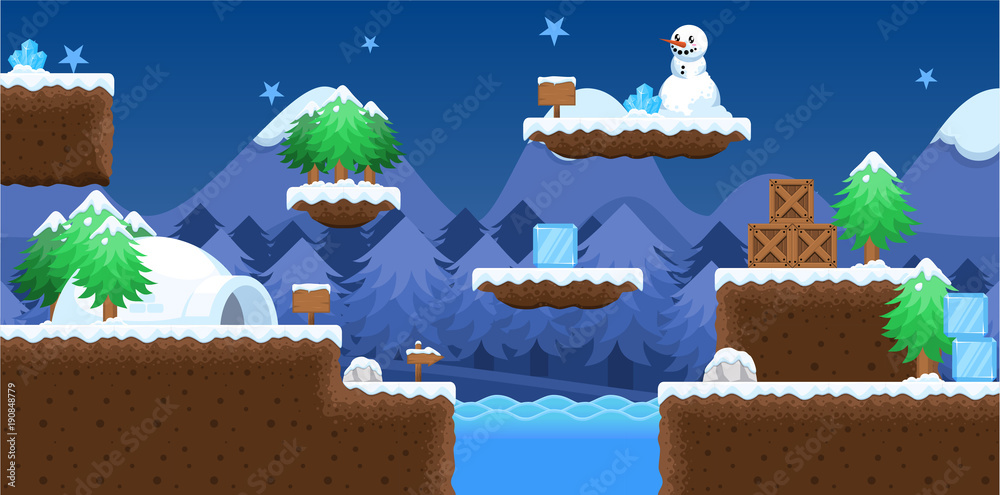 Christmas Game Tileset Stock Vector | Adobe Stock