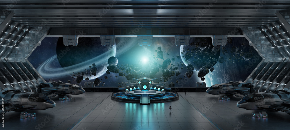 Landing strip spaceship interior 3D rendering elements of this image ...
