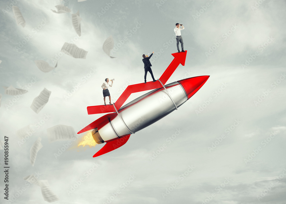 Take-off business success. 3D Rendering Stock Illustration | Adobe Stock