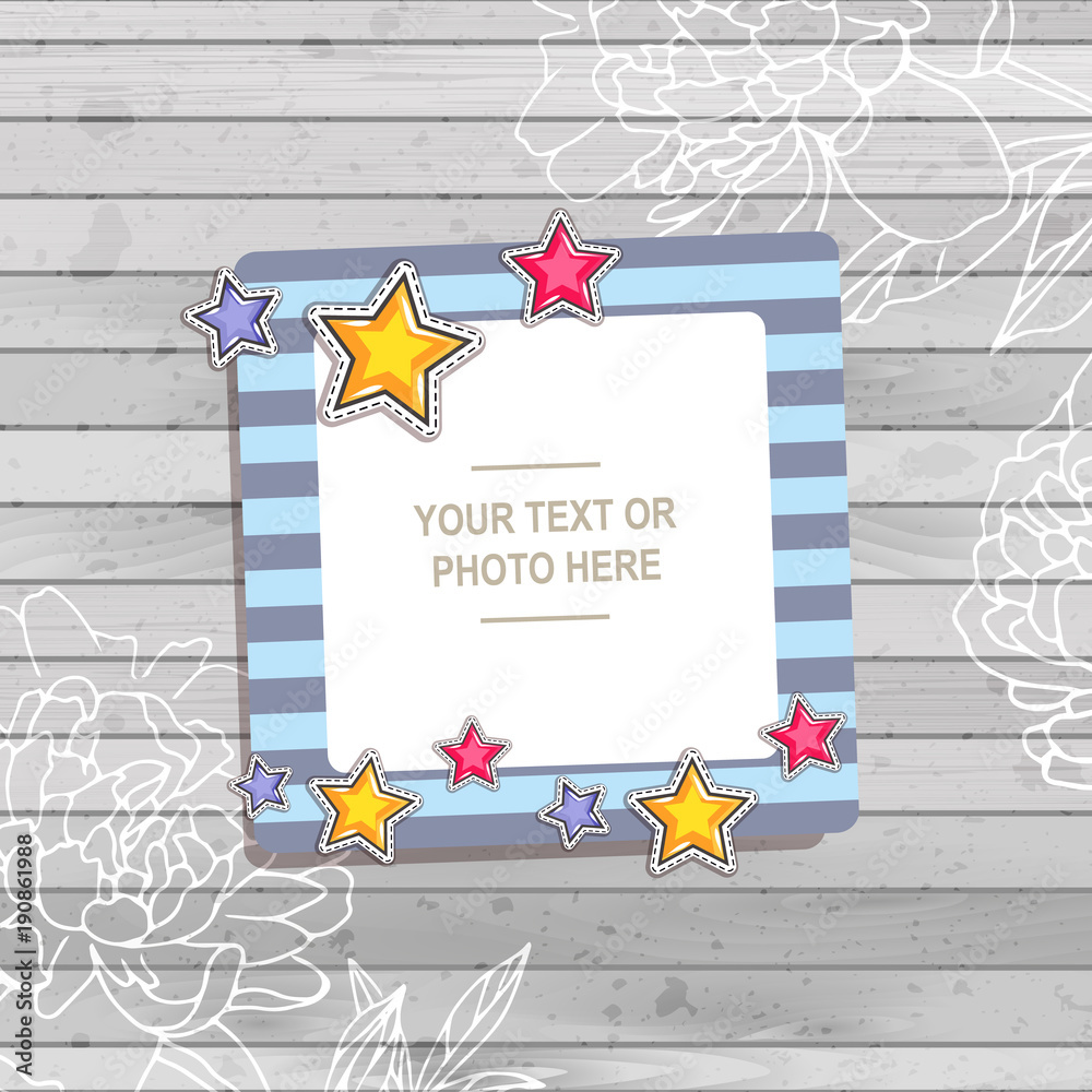 Decoration vector template frame. The photo frame you can use for kids ...