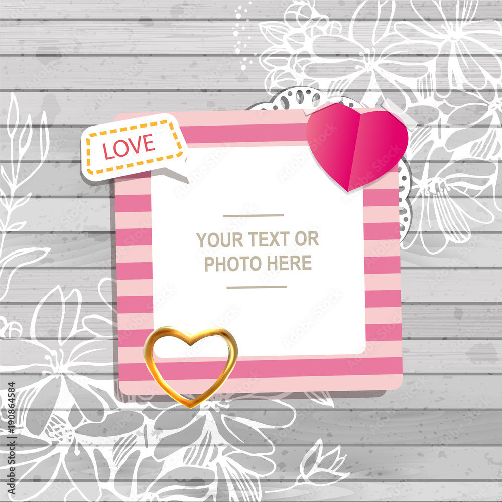 Decoration vector template frame. The photo frame you can use for kids ...
