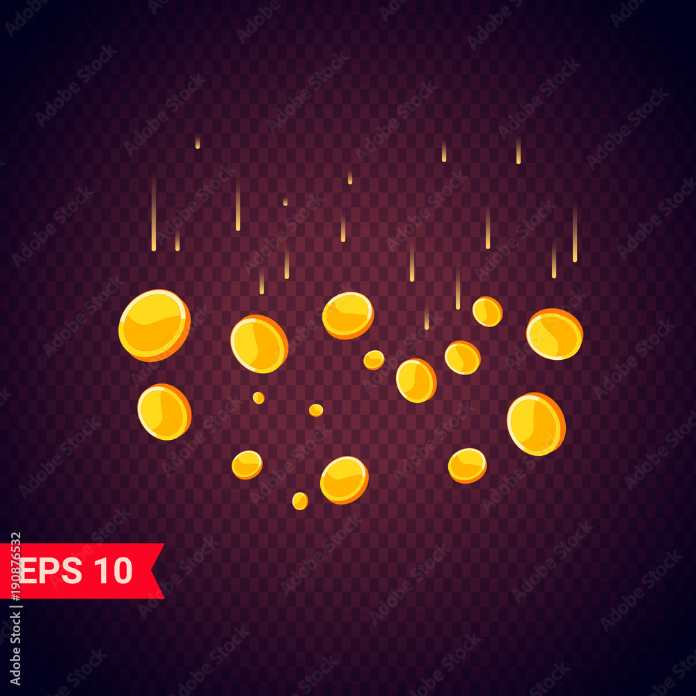 3d gold coins fallingrealistic, falling money, flying gold coins ...