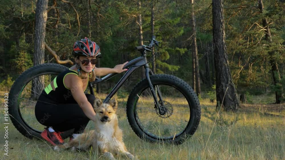 Fat bike also called fatbike or fat-tire bike in summer riding in the ...