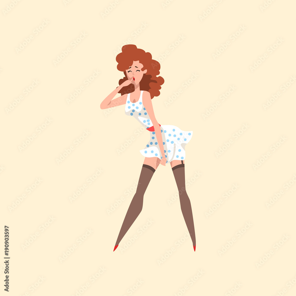 Vintage Pin Up Girl Cartoon