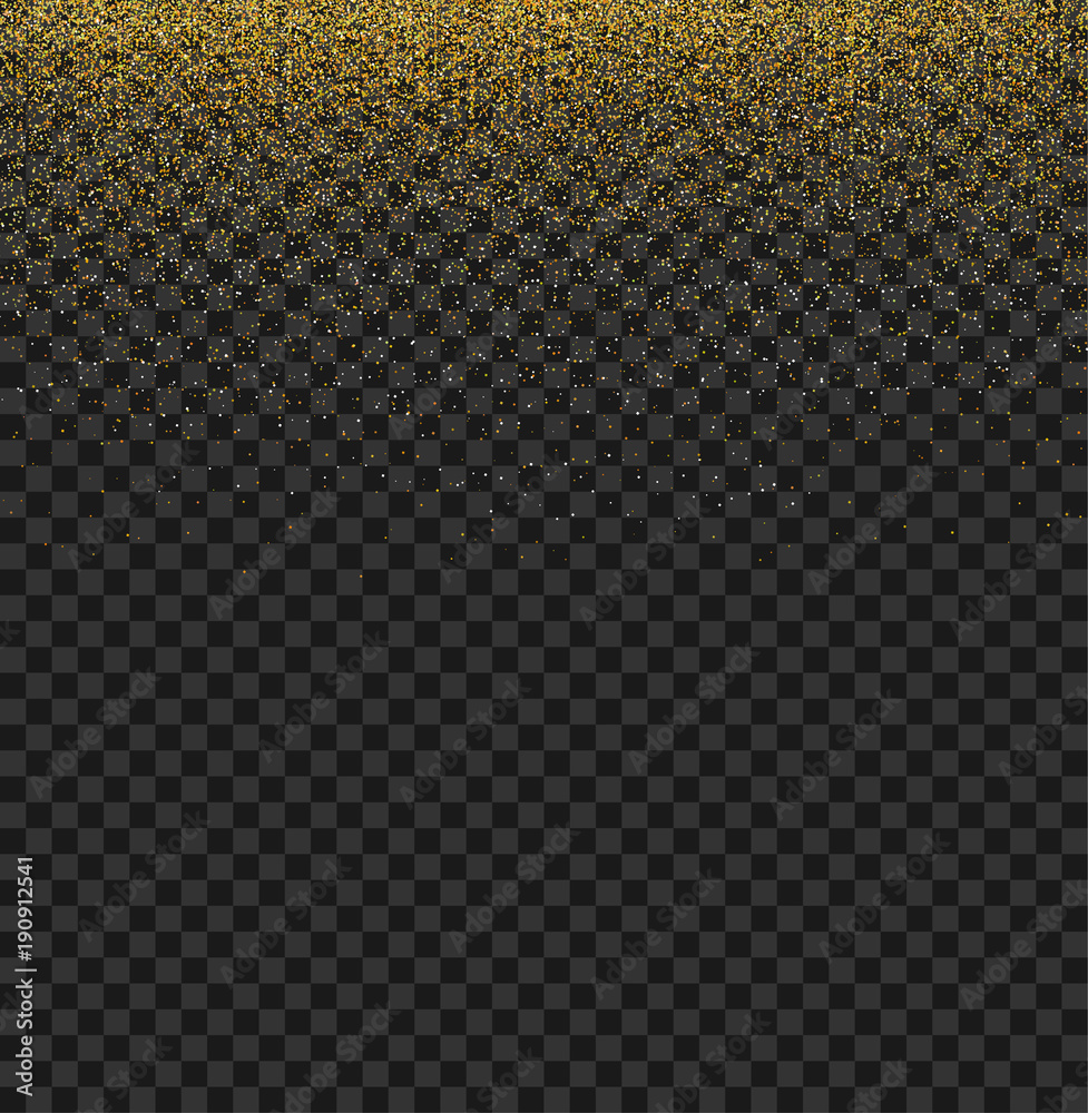 Gold dust particles gradient. Transparent glitter sparkle trail on ...