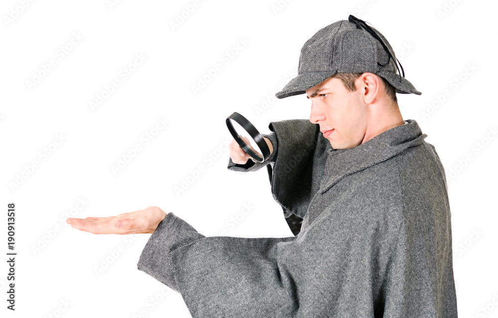 Sherlock: Detective Examines Space Above Hand Stock Photo | Adobe Stock