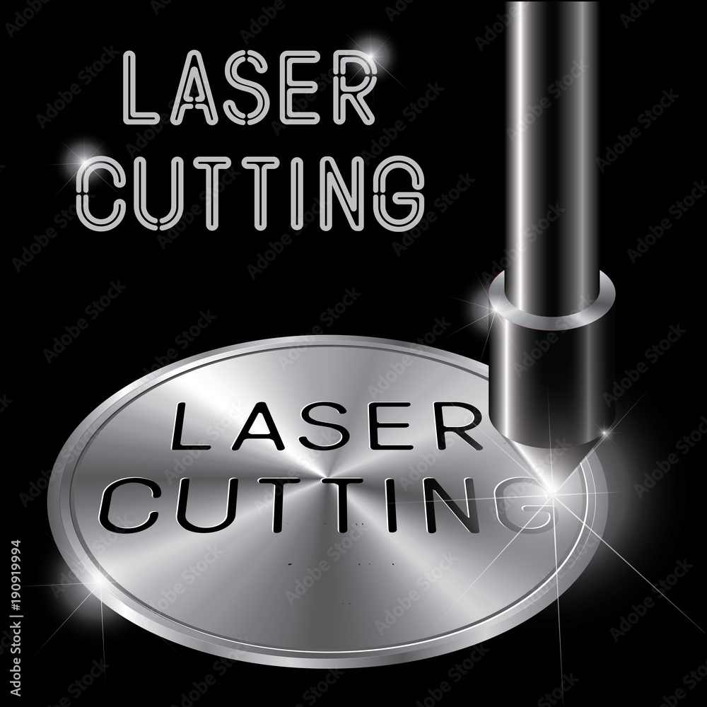 an illustration consisting of an image of a laser cutting nozzle and ...