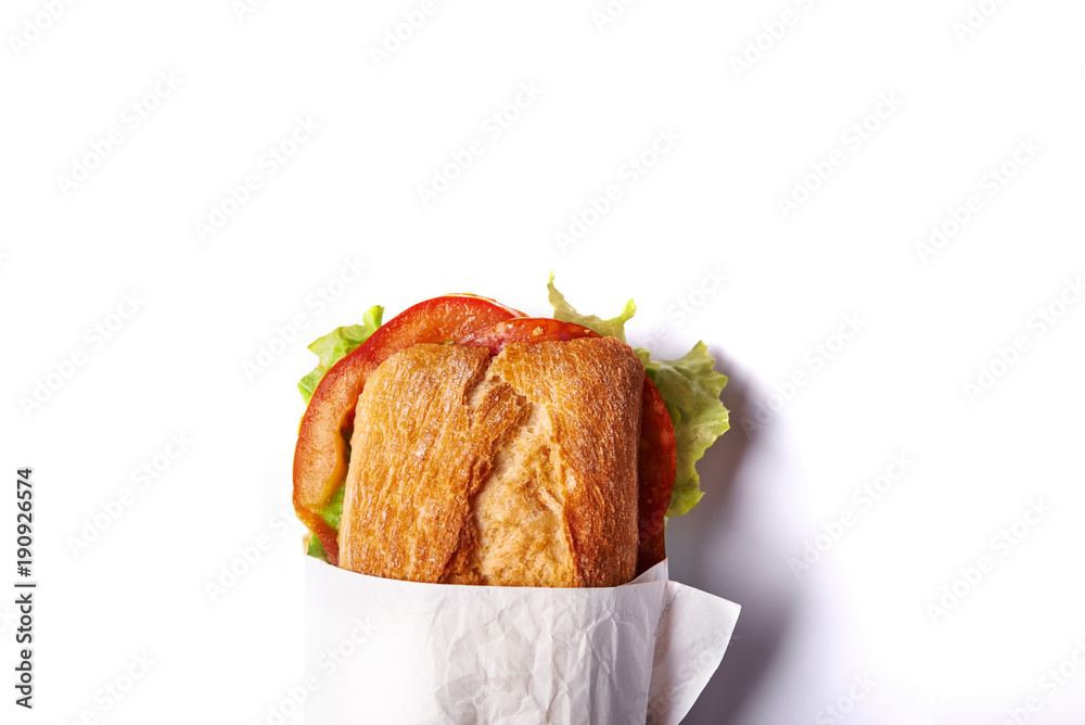 deli sandwich. top view Stock Photo | Adobe Stock