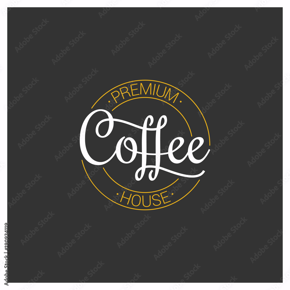 coffee logo on dark background Stock Vector | Adobe Stock